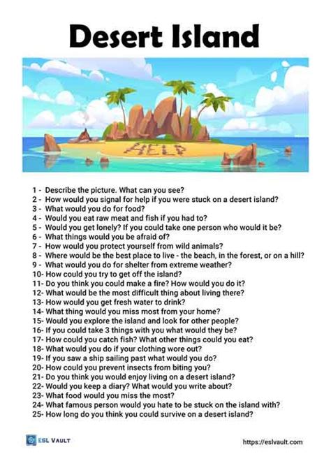25 Desert Island Conversation Questions Esl Vault