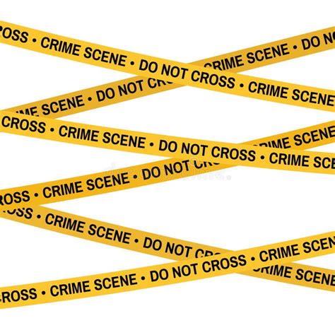 Crime Scene Yellow Tape Police Line Do Not Cross Tape Stock Vector