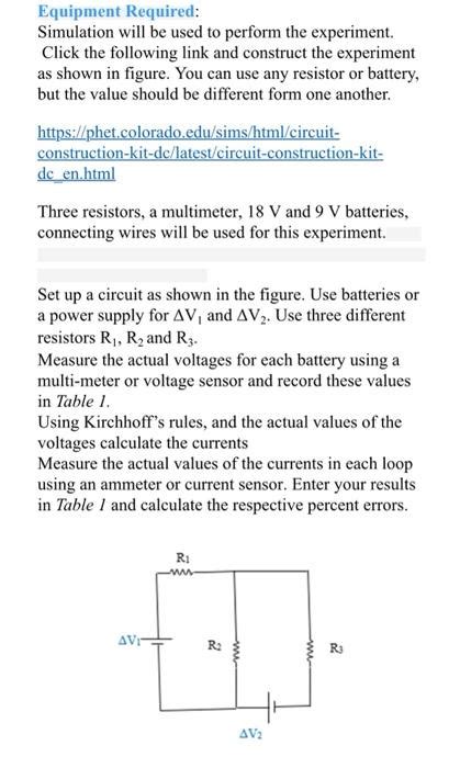 Solved Kirchhoff S Rules Name Introduction And Objectives Chegg Com