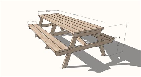 Picnic Table Dimensions Her Tool Belt