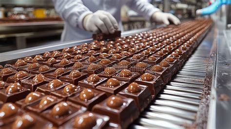 Línea De Producción De Fábrica De Chocolate Stock De Ilustración Ilustración De Control