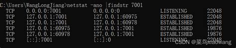 启动服务出现web Server Failed To Start Port 7001 Was Already In Use Csdn博客