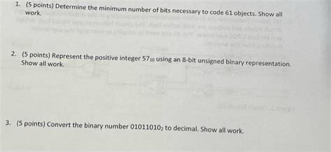Solved Points Determine The Minimum Number Of Bits Chegg