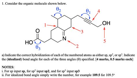 [solved] Fill In The Blanks The Hybridization Of 1 Is Blank 1 The Course Hero