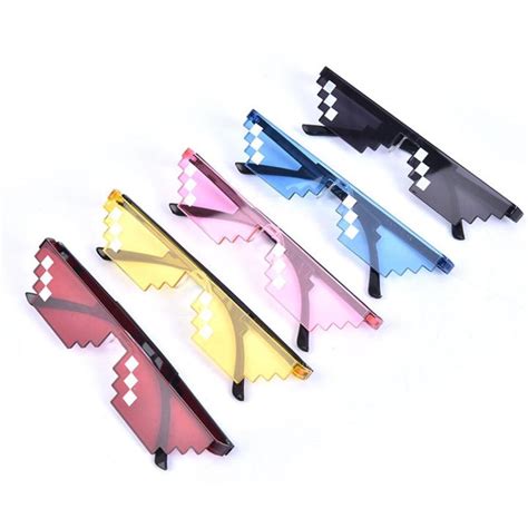 1 Pcs Thug Life Attitude Sunglasses 8 Bit Pixel Deal With It Unisex