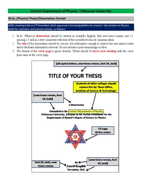 Msc Thesis Format Pdf Thesis Nature