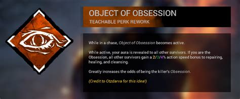 Perk Rework Ideas Day 8 Object Of Obsession R Deadbydaylight