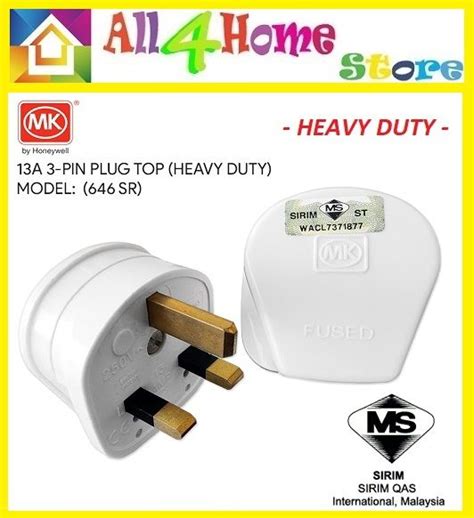 MK Honeywell 13A 3 Pin Plug Top 646 BAKELITE FUSED HEAVY DUTY