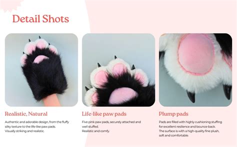 Nexinestic Blackandwhite Therian Paws Comfy Furry Paws Faux