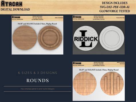 Shiplap Circle Svg Glowforge File Shiplap Round Svg Cut Files Lase