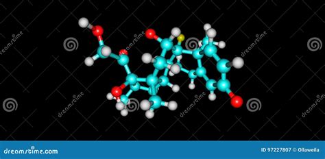 Dexamethasone Molecular Structure Isolated On Black Stock Illustration