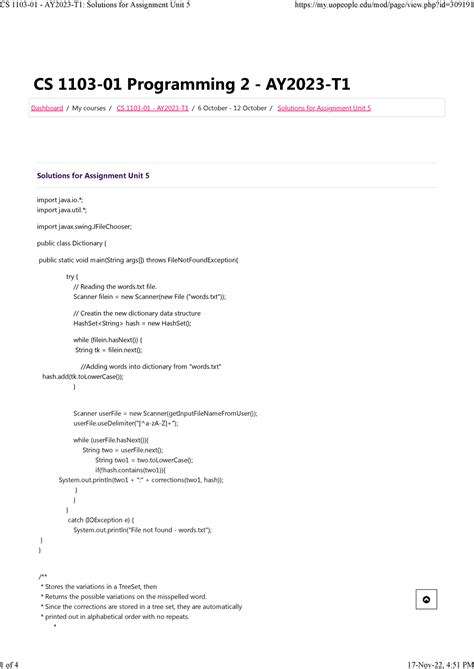 Cs 1103 01 Ay2023 T1 Solutions For Assignment Unit 5 Cs 1103 01 Programming 2 Ay2023 T