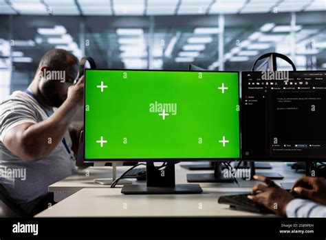 Data Center Expert Using Green Screen Pc To Write Disaster Recovery Plans Ensuring Minimal