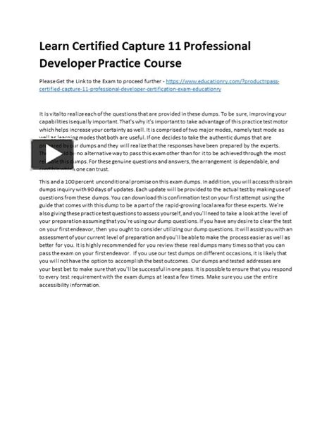 Ppt Learn Certified Capture 11 Professional Developer Practice Course