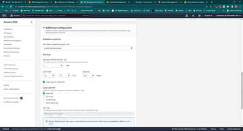 Cloud Device Configuration Aws Rds Audit Logs Support Services
