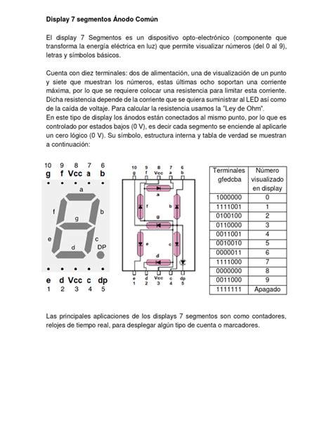 Display 7 Segmentos Ánodo Común Descargar Gratis Pdf Resistencia