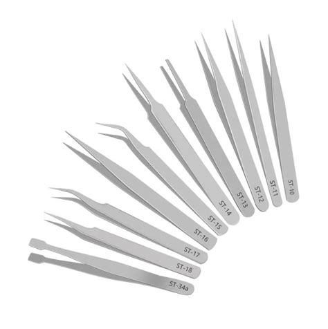 SEQURE High Precision Stainless Steel Anti Static Tweezers Set TEST
