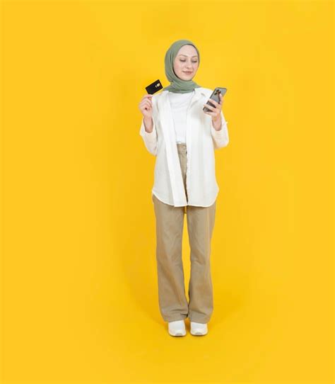 Premium Photo Full Body Length Young Caucasian Muslim Woman Wear