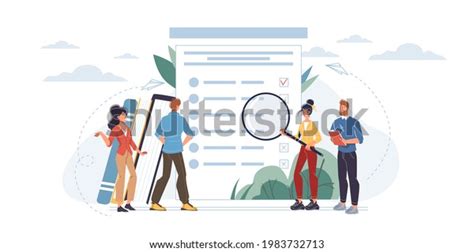 Vector Cartoon Flat Characters Passing Online Stock Vector Royalty