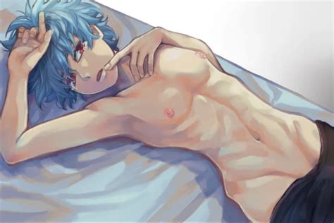 Rule 34 1boy After Sex Artist Request Bed Bedroom Eyes Blue Hair