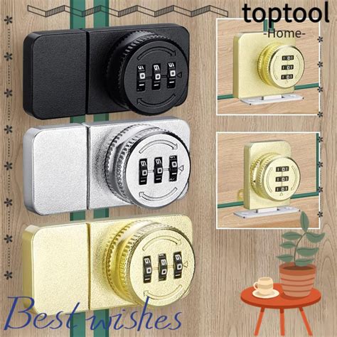 Toptool Glass Door Password Lock Zinc Alloy 3 Digital Code Display