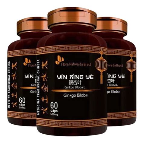 Ginkgo Biloba 100 Puro 500mg C 60 Gincobiloba 3 Frascos em Promoção