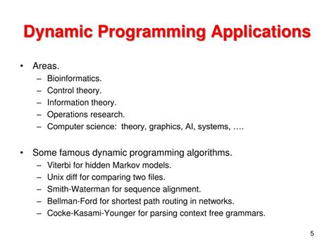 Dynamic Programming Importance And Applications