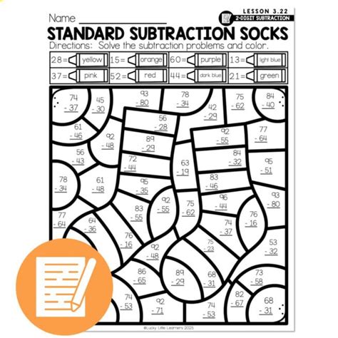 Lucky To Learn Math Lesson 322 Standard Algorithm Subtraction Independent Practice