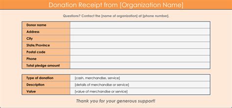 Donation Receipt Template 12 Free Samples In Word And Excel