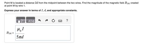 Solved Point M Is Located A Distance 2d From The Midpoint Chegg