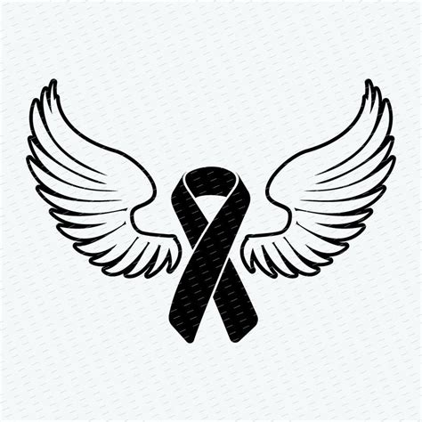 Black Ribbon With Wings Heart Dagger Vector Hd Images Heart With