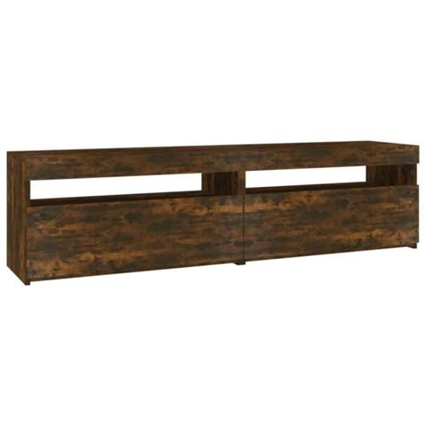 Omabeta Meubles TV Meubles TV avec lumières LED 2 pcs Chêne fumé