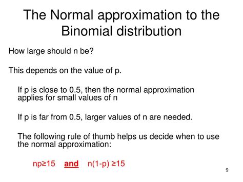Ppt The Normal Approximation To The Binomial Variable Powerpoint