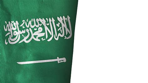 コピースペース付きの白い背景に隔離されたサウジアラビアの旗 カラー画像のストックフォトや画像を多数ご用意 カラー画像 クローズアップ