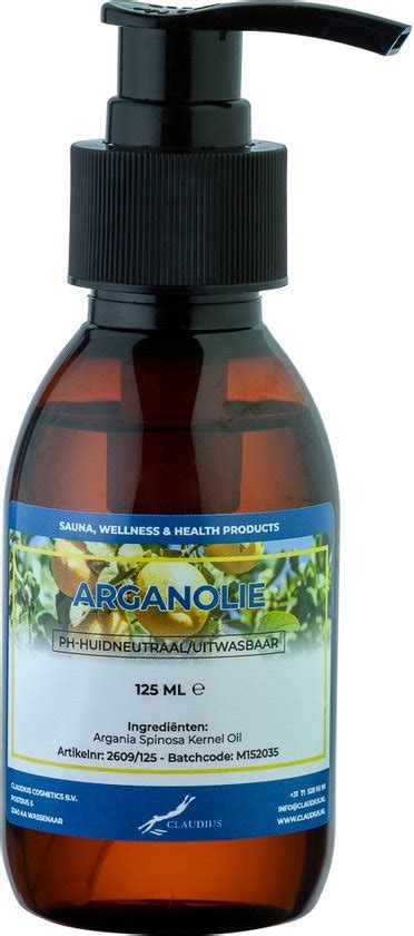 Arganolie 125 Ml Met Pomp 100 Natuurlijk Biologisch En Koudgeperst Goed Voor Bol