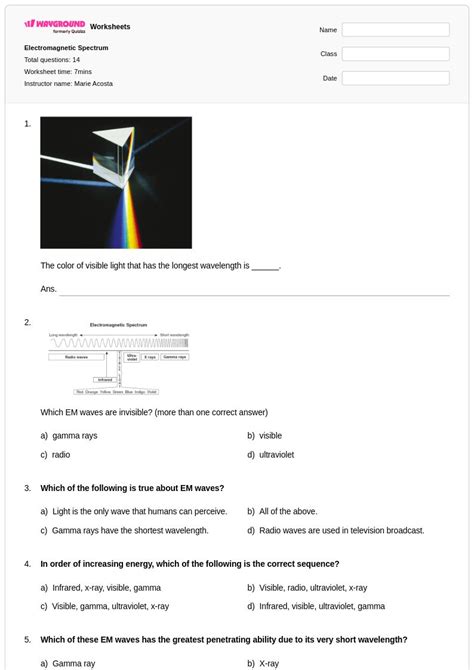50 Electromagnetic Spectrum Worksheets On Wayground Free And Printable