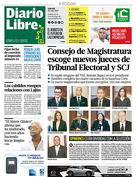 Diario Libre República Dominicana Jueves 20 De Julio De 2017 Infobae