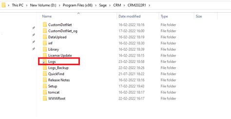 Sage CRM 2022 R1 Change Default Location Of Log Files Sage CRM Tips Tricks And Components