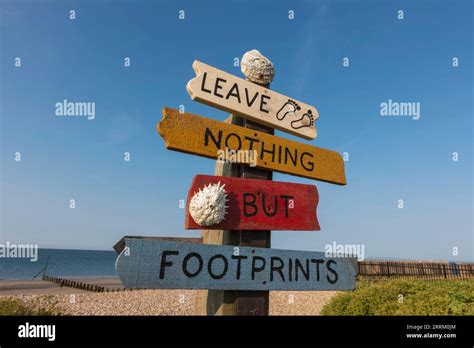 England Sussex West Sussex Selsey Selsey Bill Beach Signs Stock