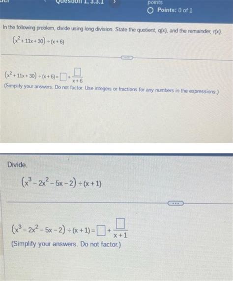 Solved In The Following Problem Divide Using Long Division