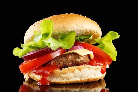 Hamburguesa Con Queso De Tomate Y Verduras Hamburguesa Fresca Y
