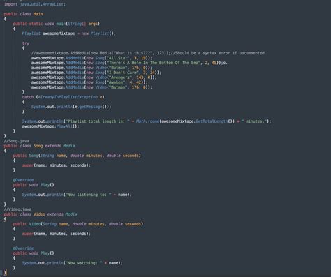 Solved Java Program Create 3 Classes Media Playlist