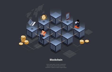 premium vector concept of blockchain and cryptocurrency team working