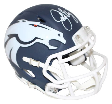 John Elway Autographed Signed Denver Broncos Mini Helmet BAS 25325