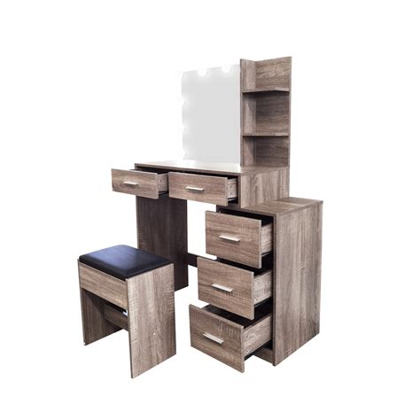 Туалетний столик табурет з підсвіткою Avko Adt17 Grey Walnut Id 1720181040 цена 7099