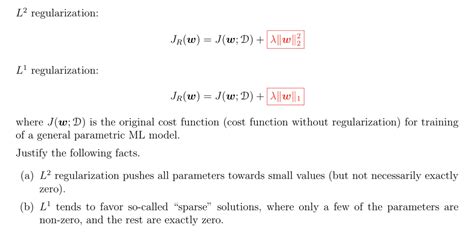 solved l2 ﻿regularization jr w j w d λ w 22l1