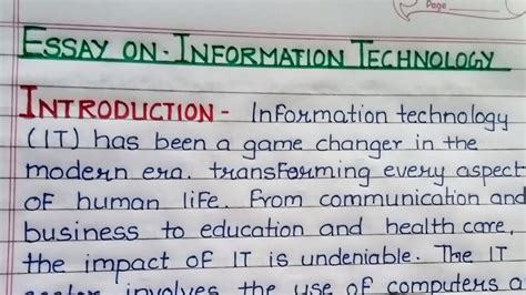 Information Technology Essay Topics