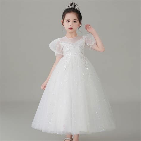 台灣現貨 ️3 15歲女童長裙花童禮服兒童婚紗長袖公主裙 鋼琴表演禮服蓬蓬裙洋裝紗裙 花童禮服 花童洋裝 畢業拍照禮服 蝦皮購物