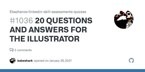 20 Questions And Answers For The Illustrator · Issue 1036 · Ebazhanovlinkedin Skill