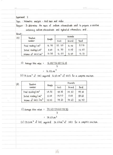 Stpm Sem 1 Chemistry Experiment 5
